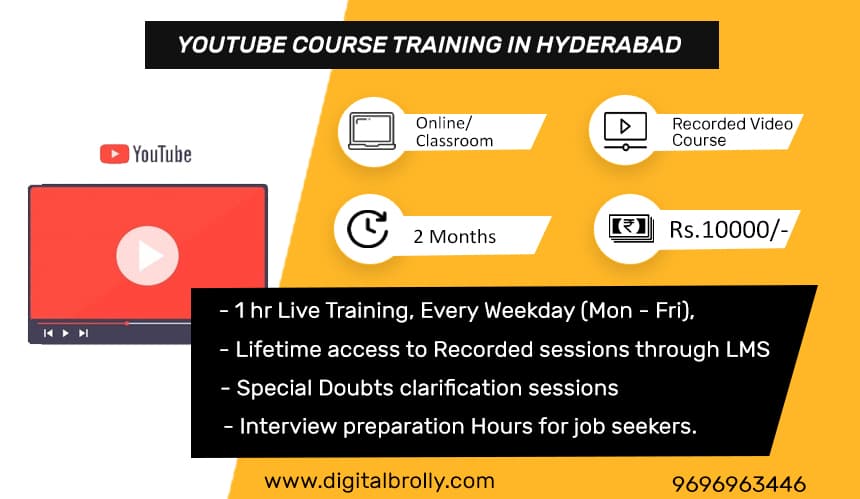 Youtube Course Training In Hyderabad | 1 Month | Best Institute